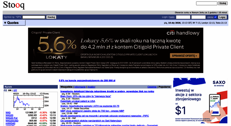 Access stooq.com. Stooq