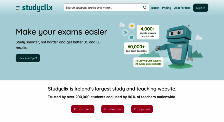 Access studyclix.ie. Studyclix