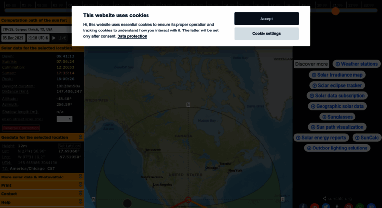 Access suncalc.org. SunCalc - sunrise, sunset, shadow length, solar ...