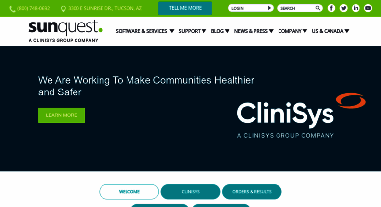 Access sunquestinfo.com. Sunquest Information Systems