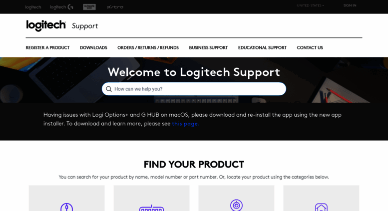 Access support.logitech.com.cn. Logitech Support + Download