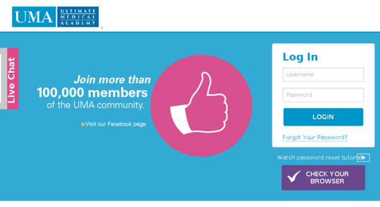 Access support.umalearn.com. Online Campus Login at Ultimate Medical ...