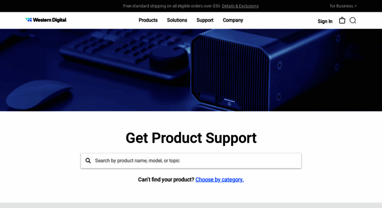 Access support.wdc.com. WD Support