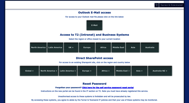 Access t2.turntown.com. T2 Portal Node Selection