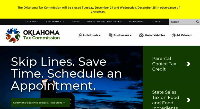 Access tax.ok.gov. Oklahoma Tax Commission - Home