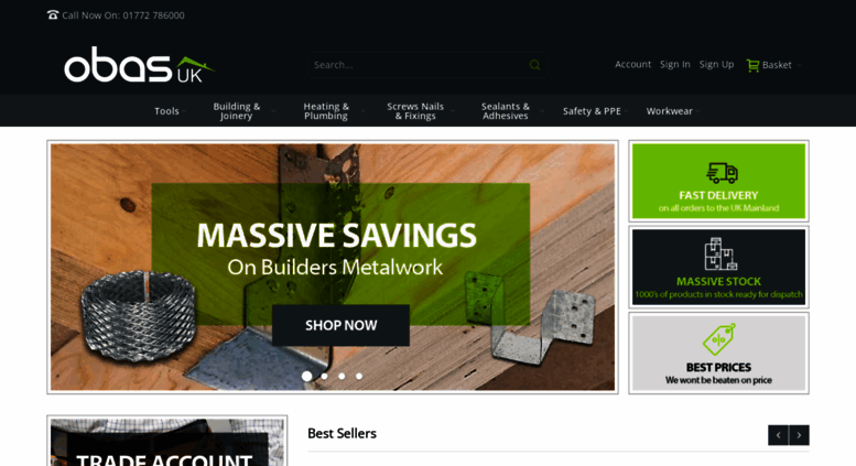 Access test.obas.com. OBAS UK Building, Plumbing, Workwear & PPE ...