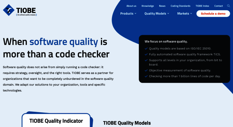 Access tiobe.com. Home | TIOBE - The Software Quality Company