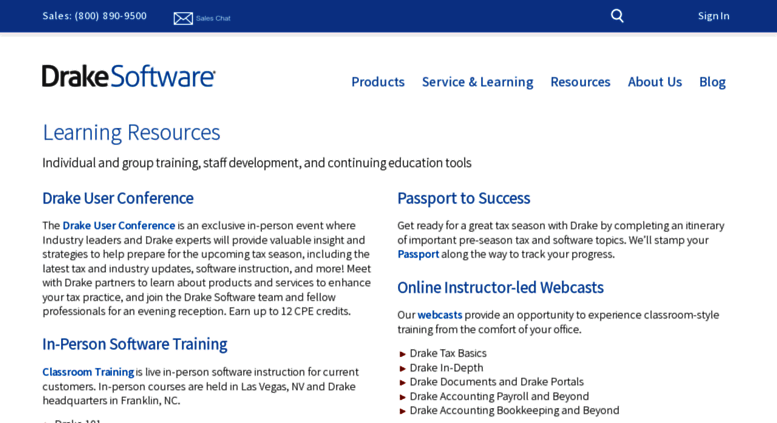 Access training.drakesoftware.com. Learning Resources | Drake Software ...