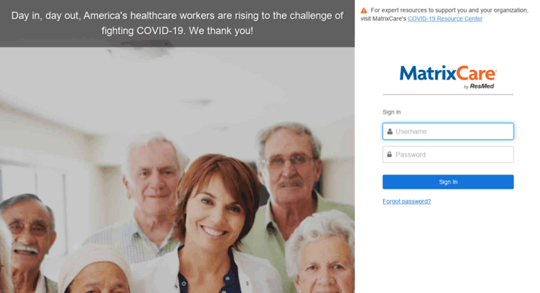 Access trilogyhs.achievematrix.com. MatrixCare Login