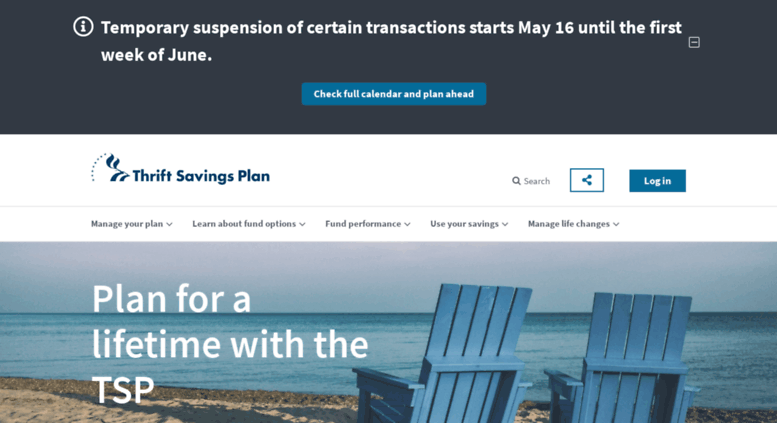 Access tsp.gov. Home | Thrift Savings Plan