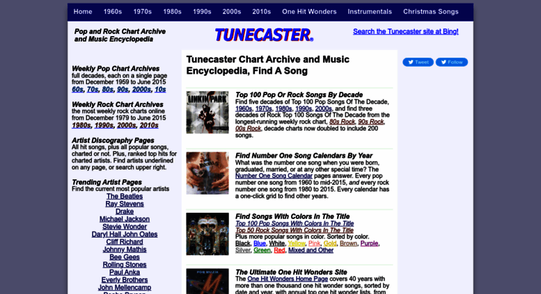 Access tunecaster.com. Tunecaster Chart Archive and Music Encyclopedia ...
