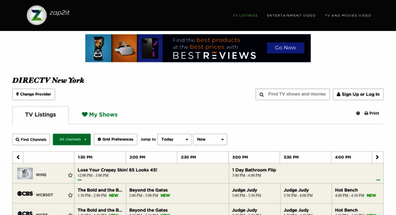 Access tvlistings.zap2it.com. TV Listings- Find Local TV Listings and Watch Full Episodes ...