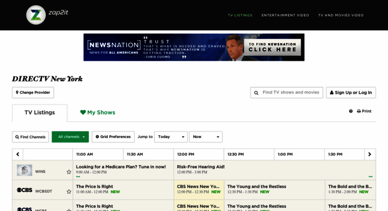 Access tvschedule.zap2it.com. TV Listings- Find Local TV Listings and ...