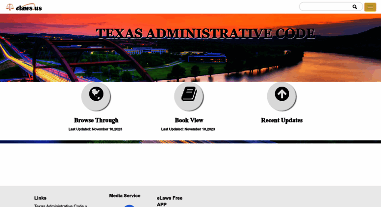 Access txrules.elaws.us. Texas Administrative Code
