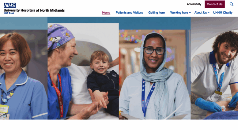 Access uhnm.nhs.uk. Home | University Hospitals of North Midlands NHS Trust