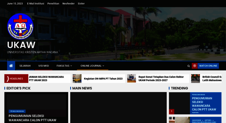 Access ukaw.ac.id. UKAW
