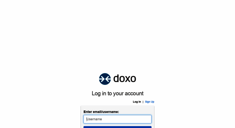 Access user.doxo.com. log in to doxo™ | doxo