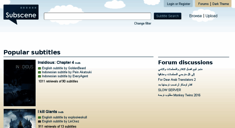 Access v2.subscene.com. Subscene - Passionate about good subtitles