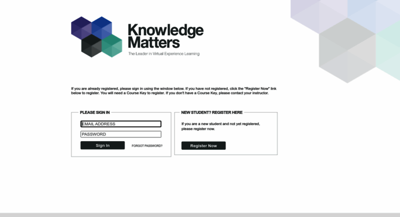 Access vb.knowledgematters.com. Sign In