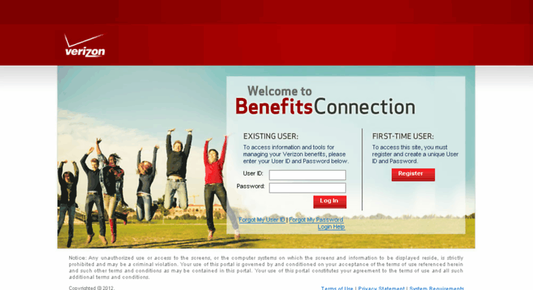 Access verizonbenefitsconnection.com. BenefitsConnection - Login