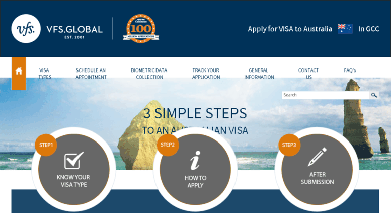 Access vfs-au-gcc.com. Australia Visa Information In GCC - Home Page