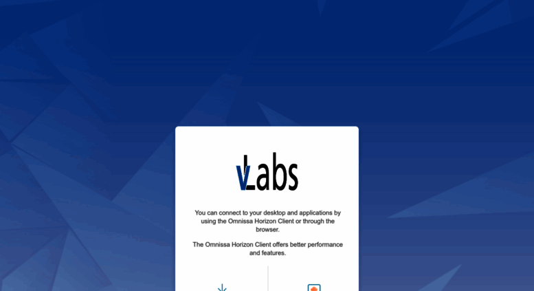 Access vlabs.uml.edu. VMware Horizon