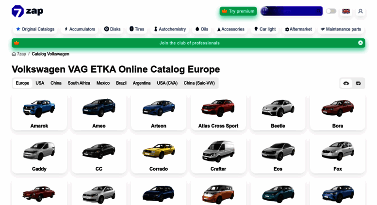 Access volkswagen.7zap.com. Volkswagen Parts catalog - ETKA Online ...