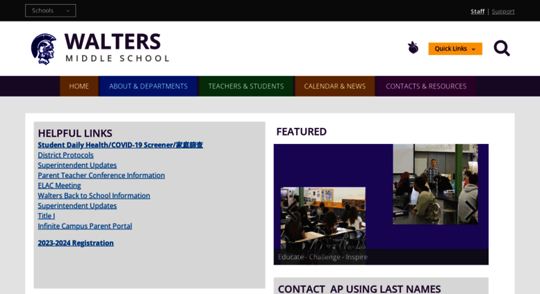 Access walters-fusd-ca.schoolloop.com. G. M. Walters Middle School