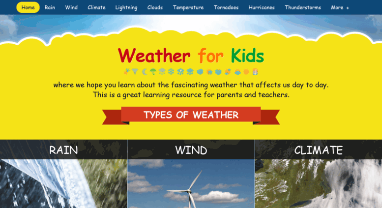 Access weatherforkids.org. Weather Facts for kids