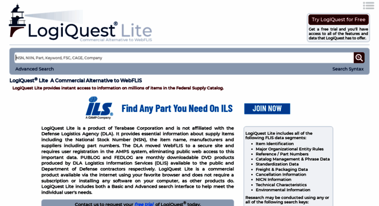 Access webflis.us. LogiQuest® Lite - Free WebFLIS Alternative