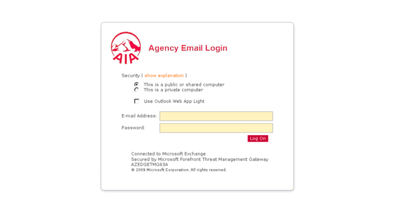 Access webmail.aia.com.hk. Outlook Web App