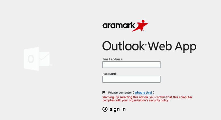Access webmail.aramark.com. Outlook Web App