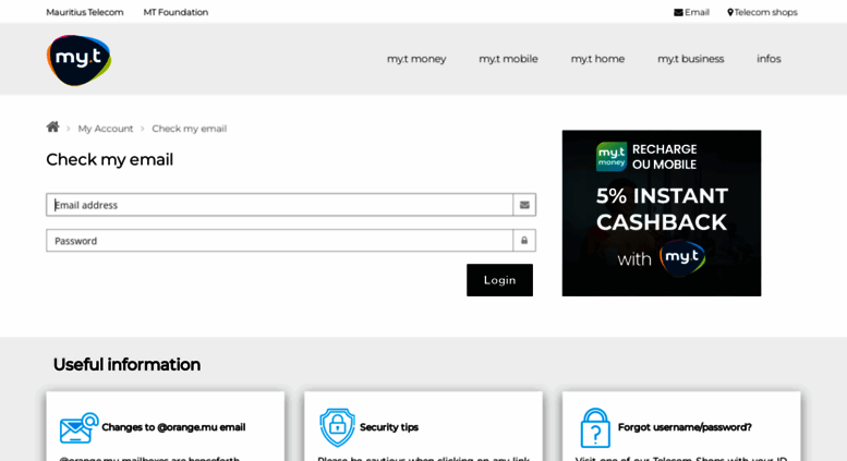 Access webmail.intnet.mu. Webmail - Portail my.t - île Maurice
