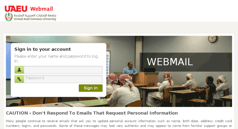 Access webmail.uaeu.ac.ae. Outlook Web App