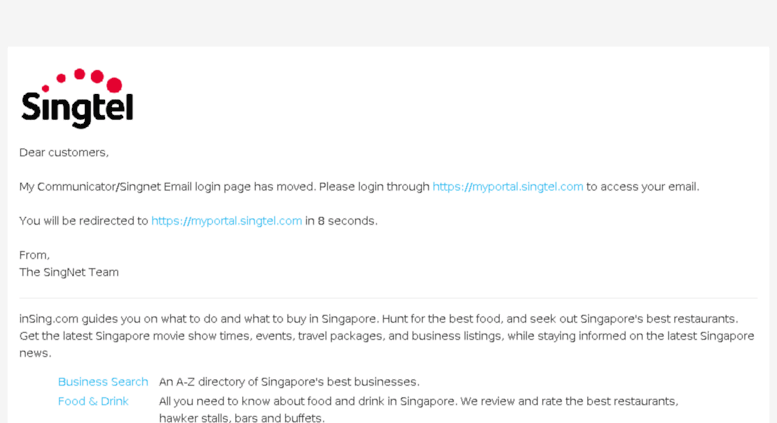 Access webmail3.singnet.com.sg. SingNet
