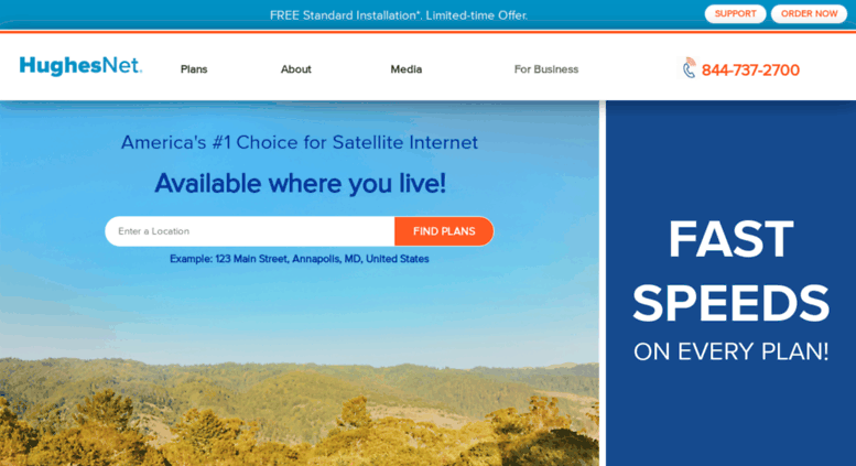 Access welcome.hughesnet.com. HughesNet® Gen5 | Call 844-737-2700 for ...