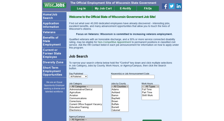 Access wiscjobs.state.wi.us. State of Wisconsin Government Jobs - Job ...