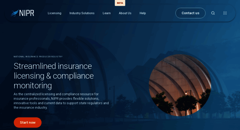 Access www-beta.nipr.com. NIPR Home Page