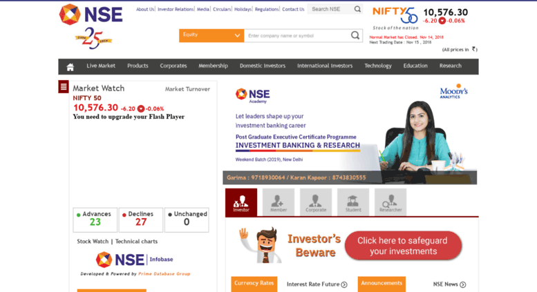 Access www1.nseindia.com. NSE - National Stock Exchange of India Ltd.