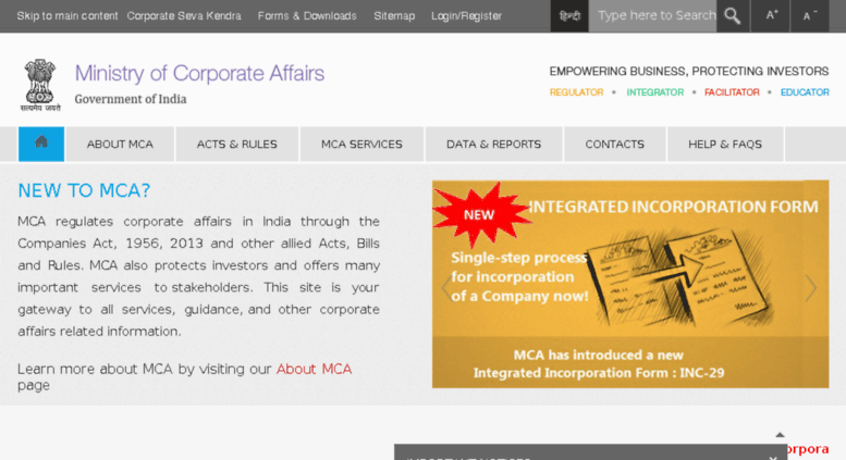 Access xbrltool.mca.gov.in. Ministry Of Corporate Affairs - Home