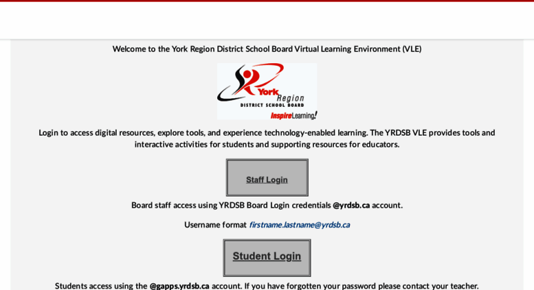 Access yrdsb.elearningontario.ca. Login - York Region DSB